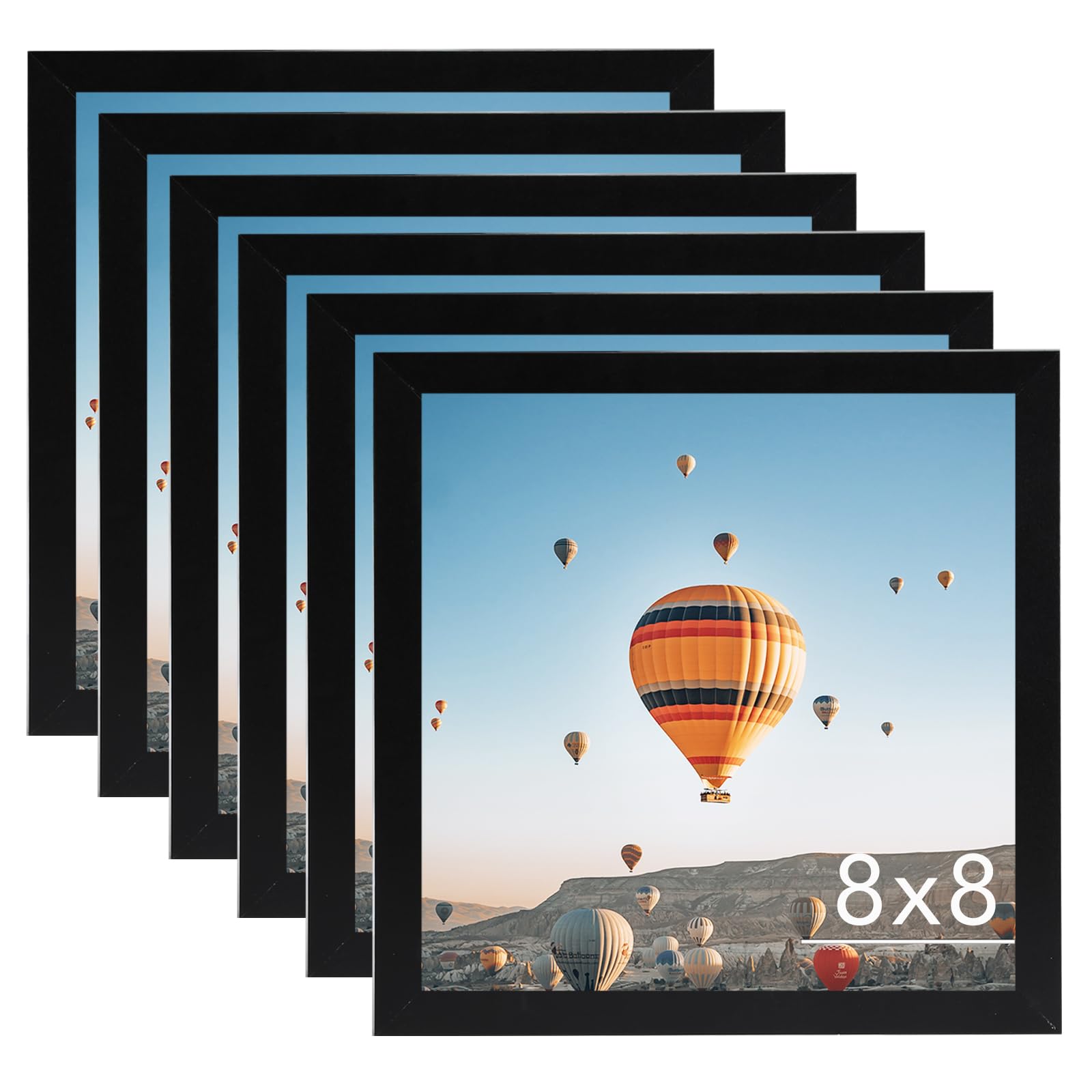Amazon.com: 8x8 Picture Frame Set of 6 Black for Wall Hanging or ...