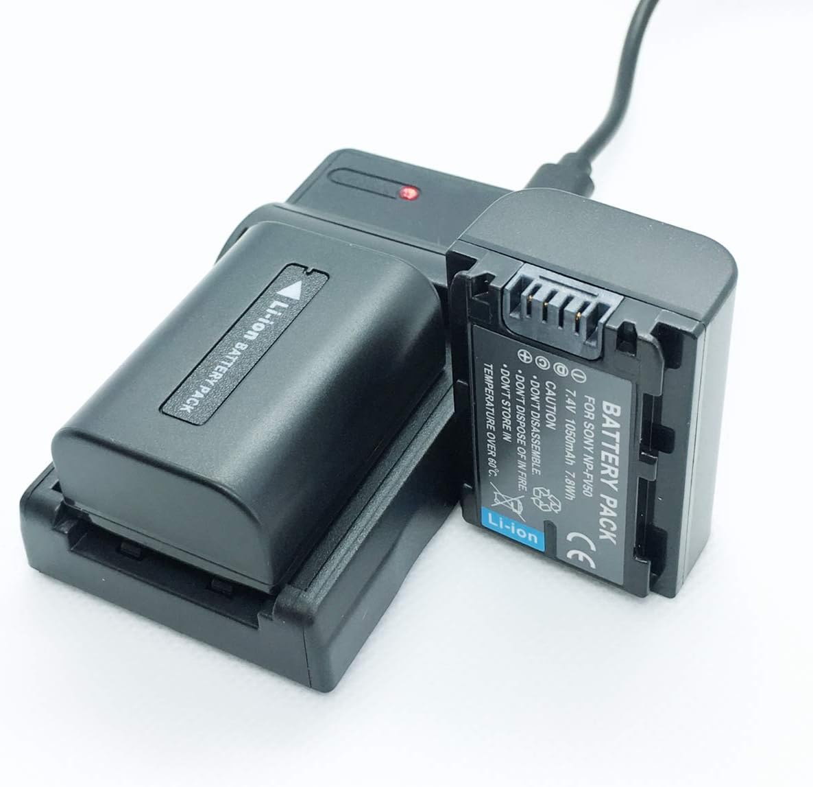 Amazon.com : Battery 2 Pack and USB Rapid Travel Charger for Sony DCR ...