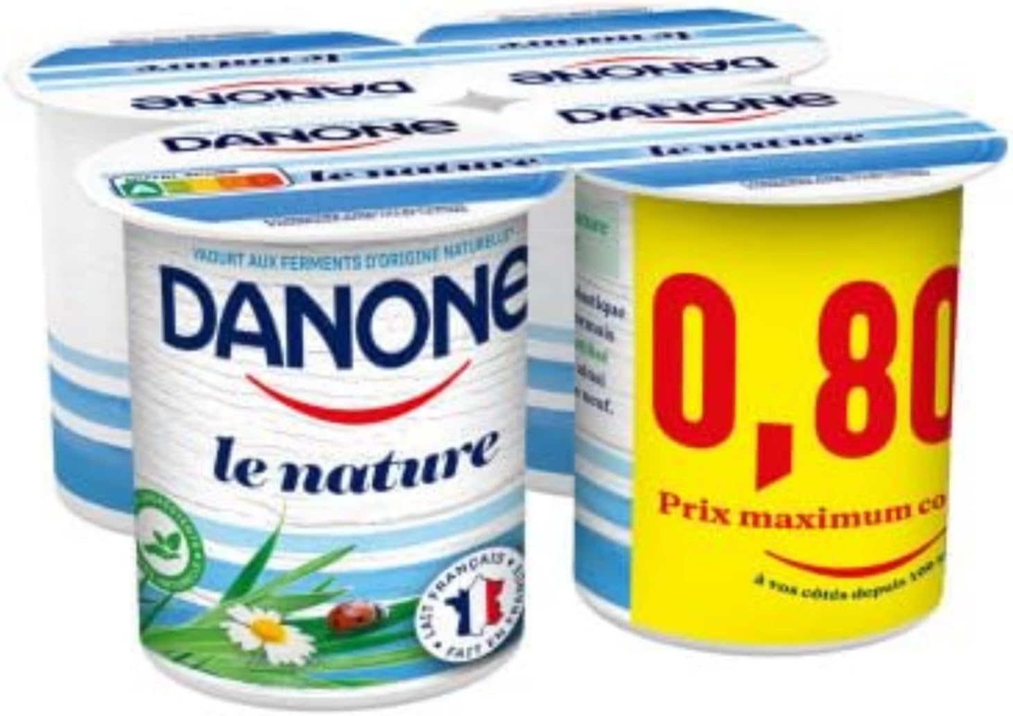 DANONE Danone ferme nature 4x125g - Les 4 pots de 125g : Amazon.fr: Epicerie