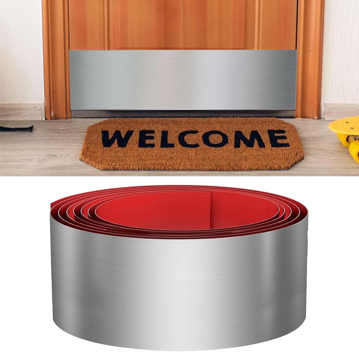 HASTHIP® 9.8ft Sliver Molding Trim 3-Inch Width Stainless Steel Self ...