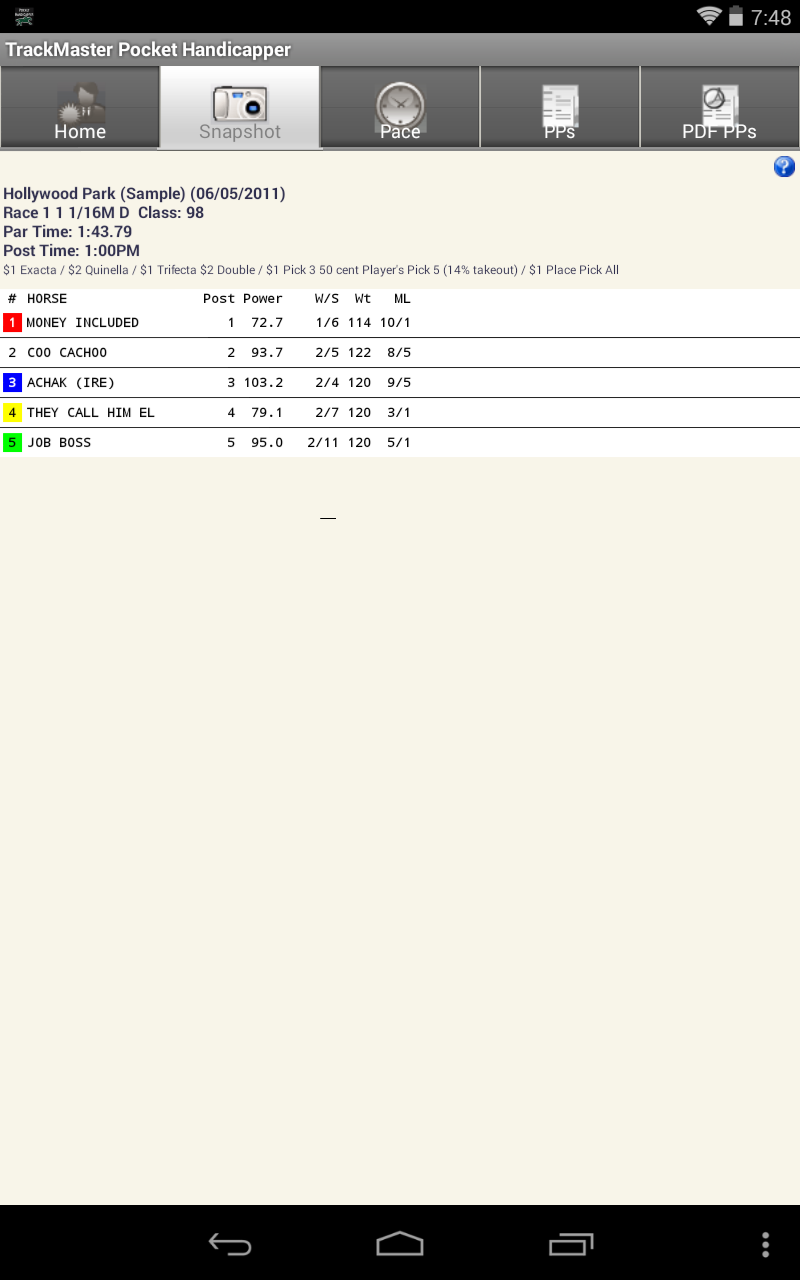 TrackMaster Pocket Handicapper - App on Amazon Appstore