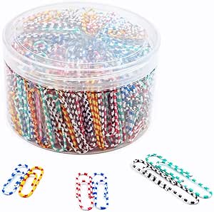 Amazon.com : 450pcs Paper Clips Color Stripe, Assorted Sizes Colored ...