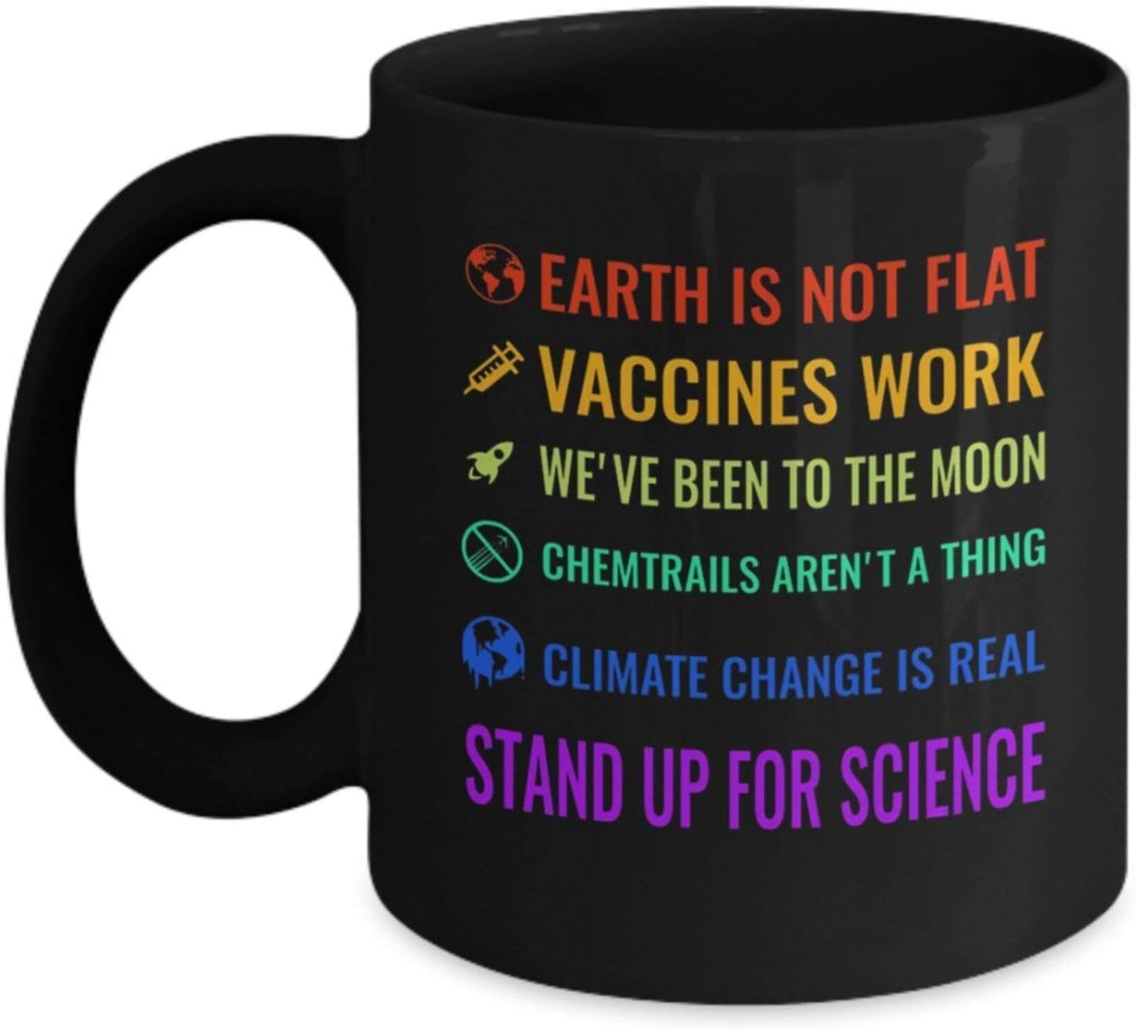 Amazon.com: Maynard Ruiz Coffee Mug Earth Is Not Flat Mug Vaccines Work ...