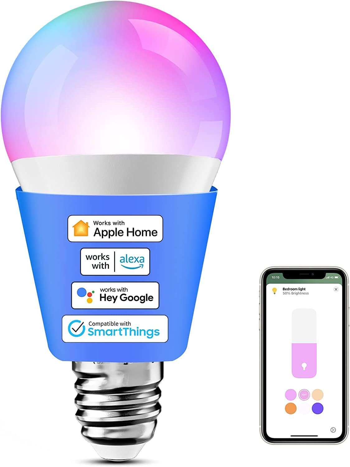 meross Lampadina LED WiFi Smart, RGBWW multicolore, 2700-6500K ...