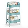 Amazon.com: Simply Tidy Gramercy Teal Metal Rolling Cart Customizable ...