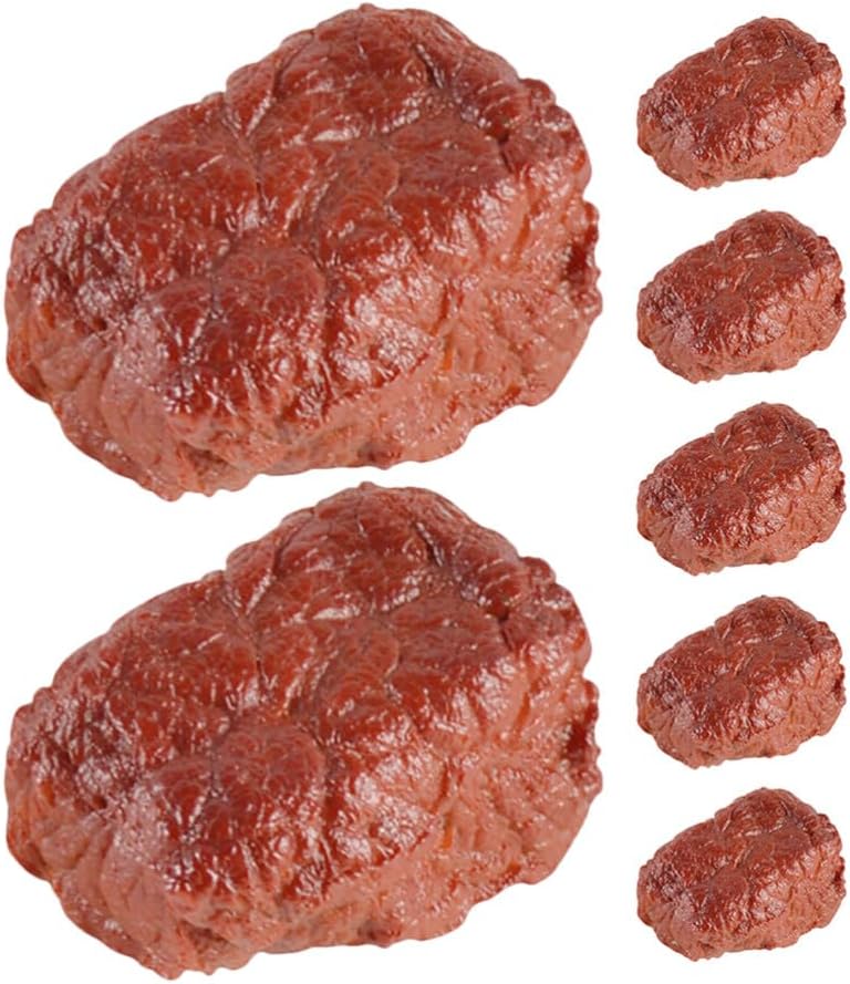 Amazon.com: Vaguelly 7pcs Realistic Fake Beef Block Model Lifelike ...