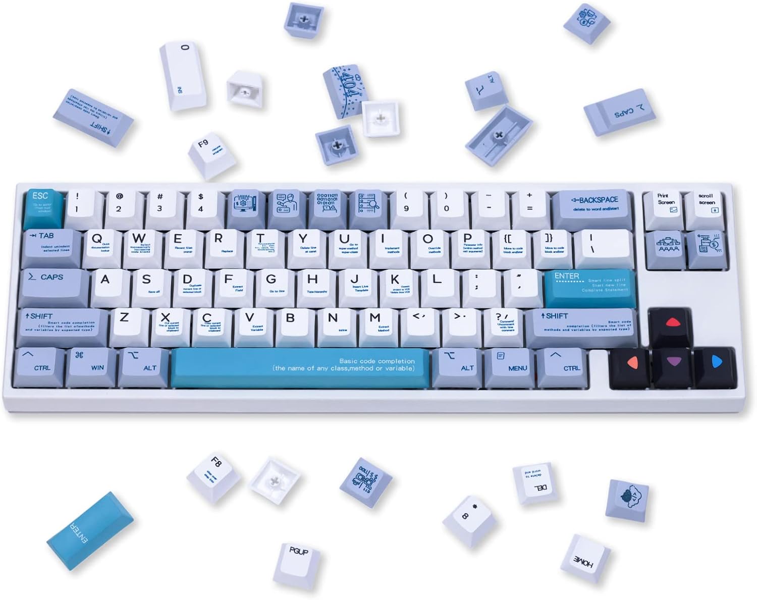 Buy XDK Custom Keycaps Programmer Theme 128keys (PBT Dye-Sublimation ...