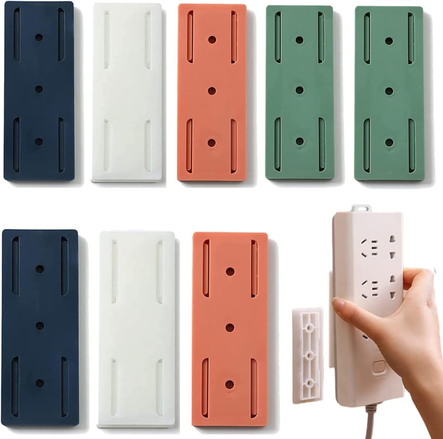 Amazon.com: 8 PCS Self-Adhesive Desktop Socket Fixer, Adhesive Punch ...