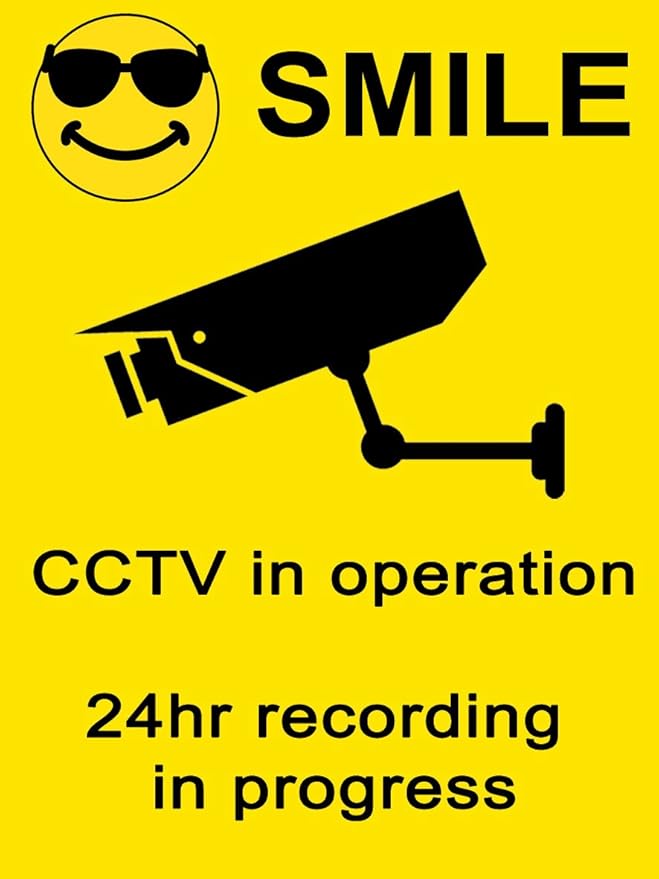 3X External CCTV in Operation Self Adhesive Sticker Security - Outdoor ...