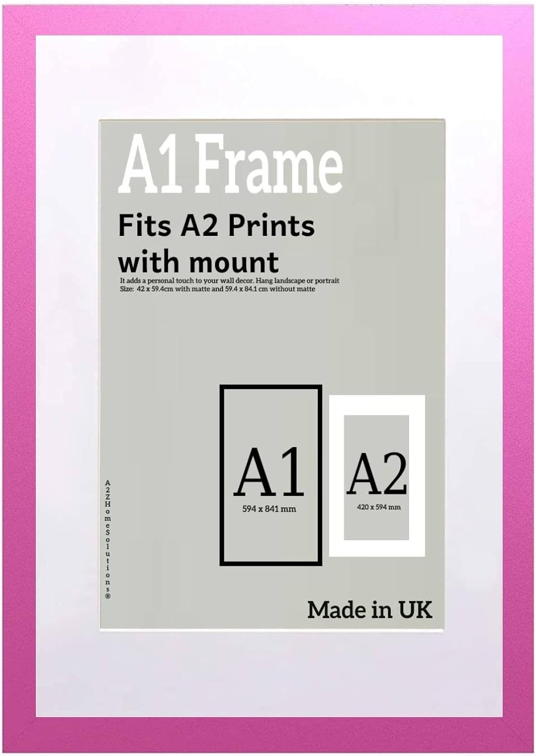 A2Z Home Solutions® Photo Frame Pink A1 Frame With A2 Mount Picture ...