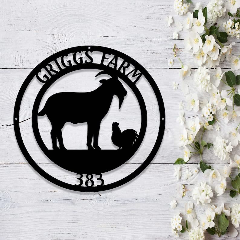 Amazon.com: POLOMANOR Personalized Goat Metal Sign,Custom Metal Farm ...