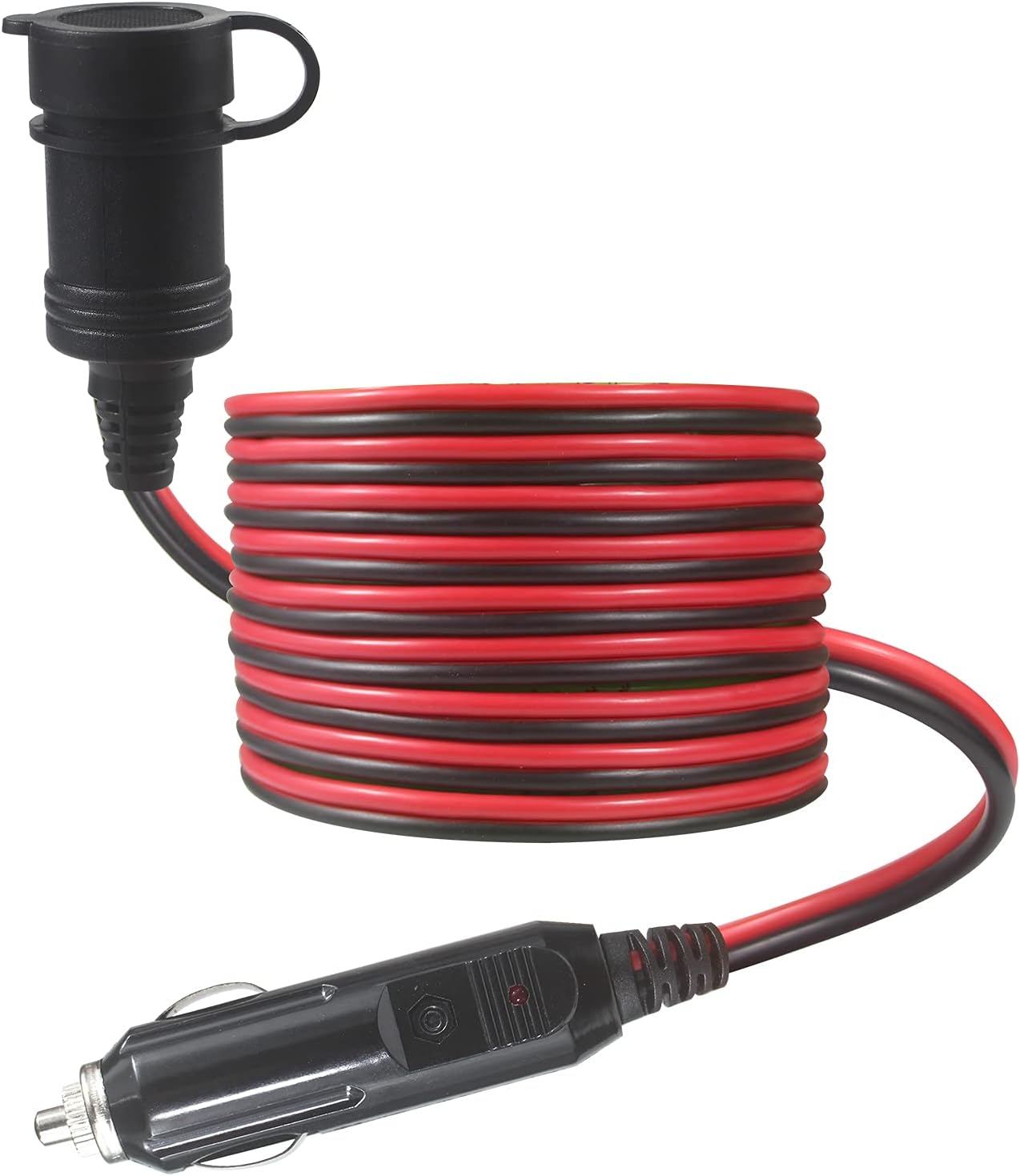Car Cigarette Lighter Extension Cable - 24FT / 7.3m 16AWG Heavy Duty ...