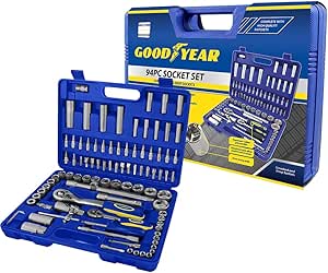 Goodyear 94 Pc Socket Set Professional Tool Kit Metric Ratchet Set ...