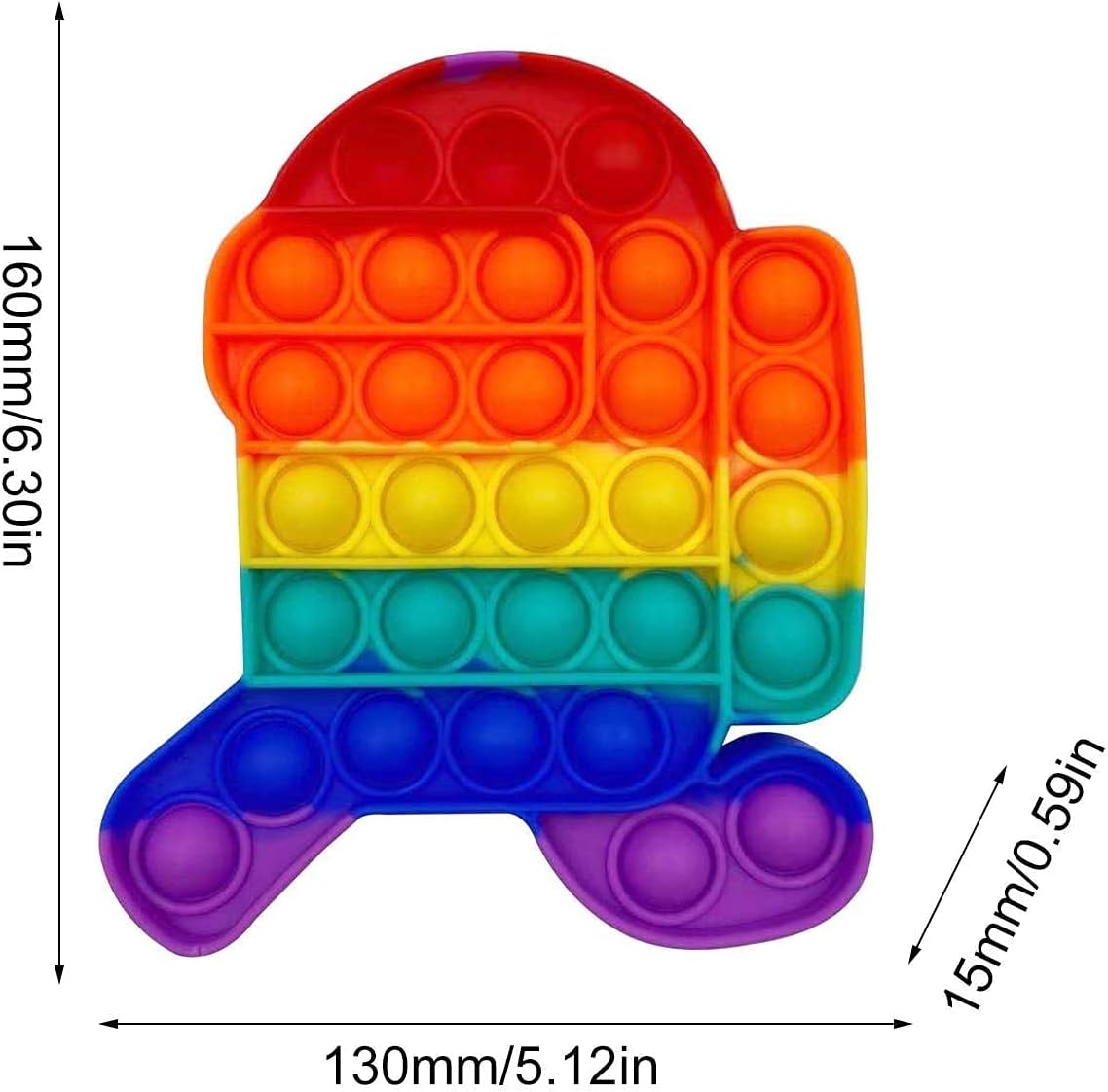 Tpcean Soft Silicone Push Pop Bubble Fidget Sensory Tool Among Us ...