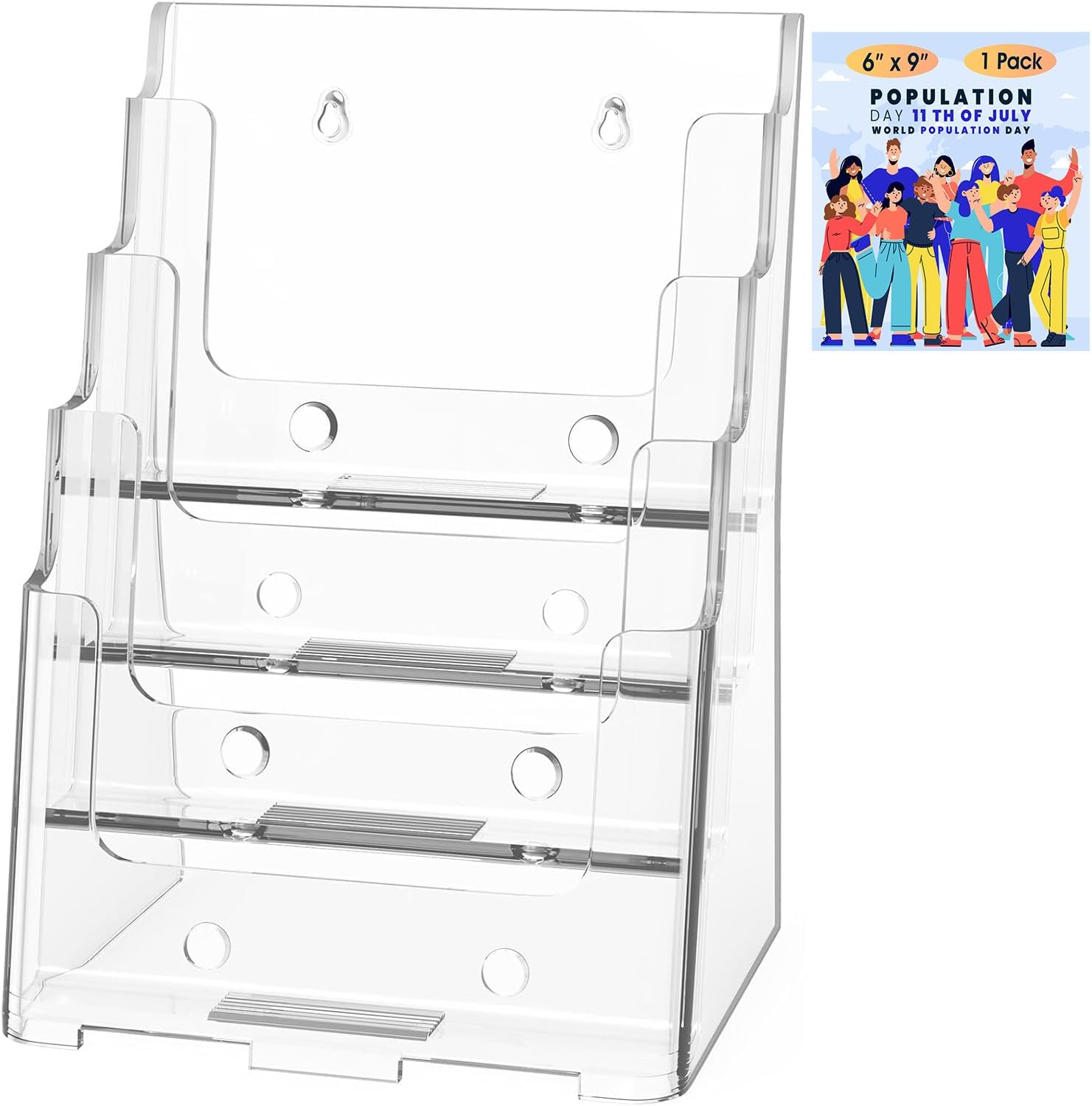 Amazon.com: AJNP 5 Tier Acrylic Brochure Holder 8.5 x 11’’ Display ...