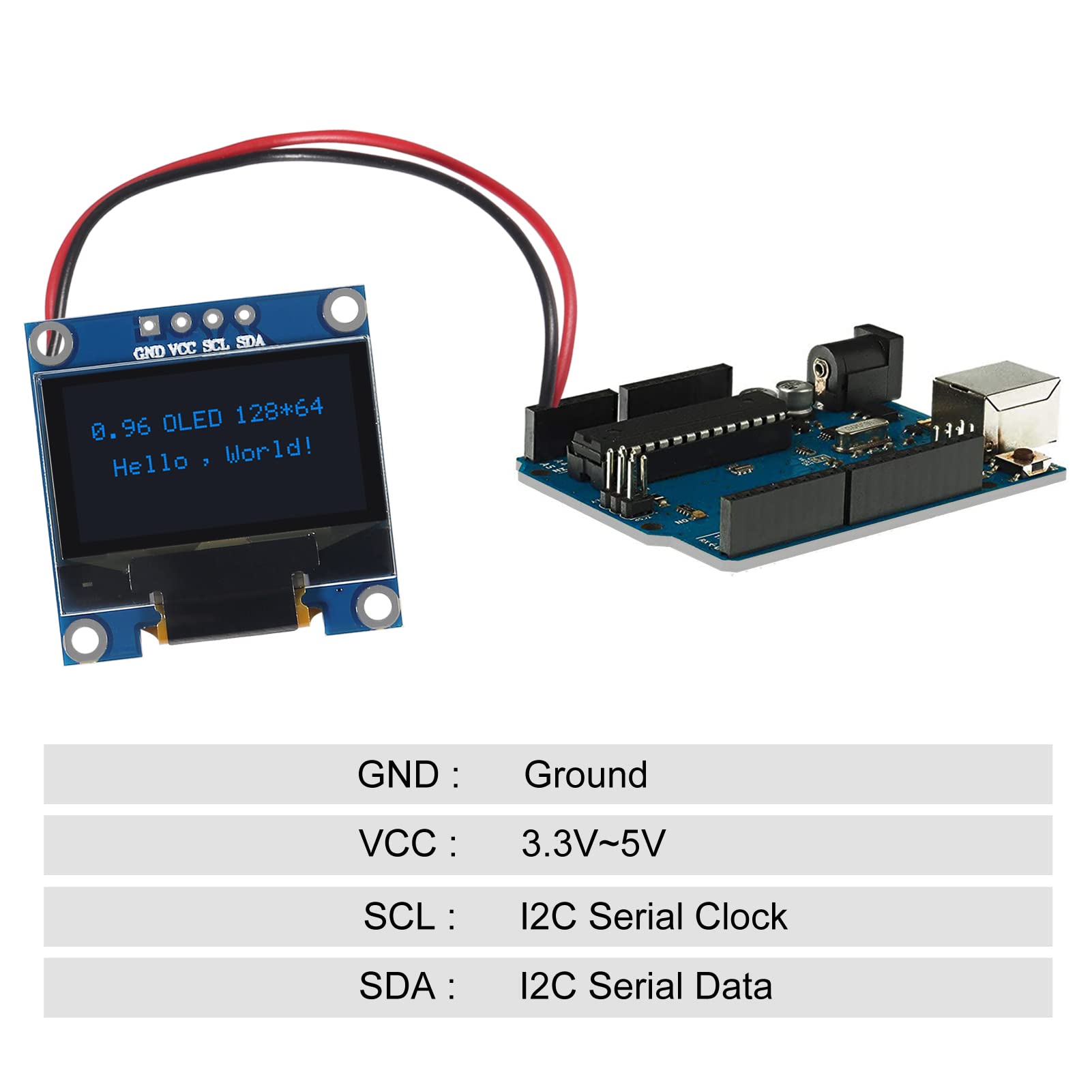 Snapklik.com : AITRIP 0.96 Inch OLED I2C IIC Display Module 12864 ...