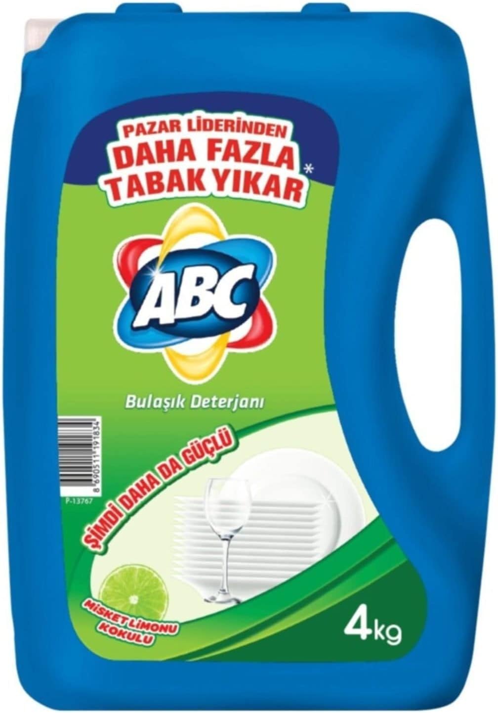 ABC 4'lü Hijyen Sistemi Misket Limon Kokulu Bulaşık Deterjanı 4 kg (1 x ...