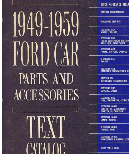 1949 - 1959 Ford Car Parts & Accessories: Text Catalog: Ford Motor ...