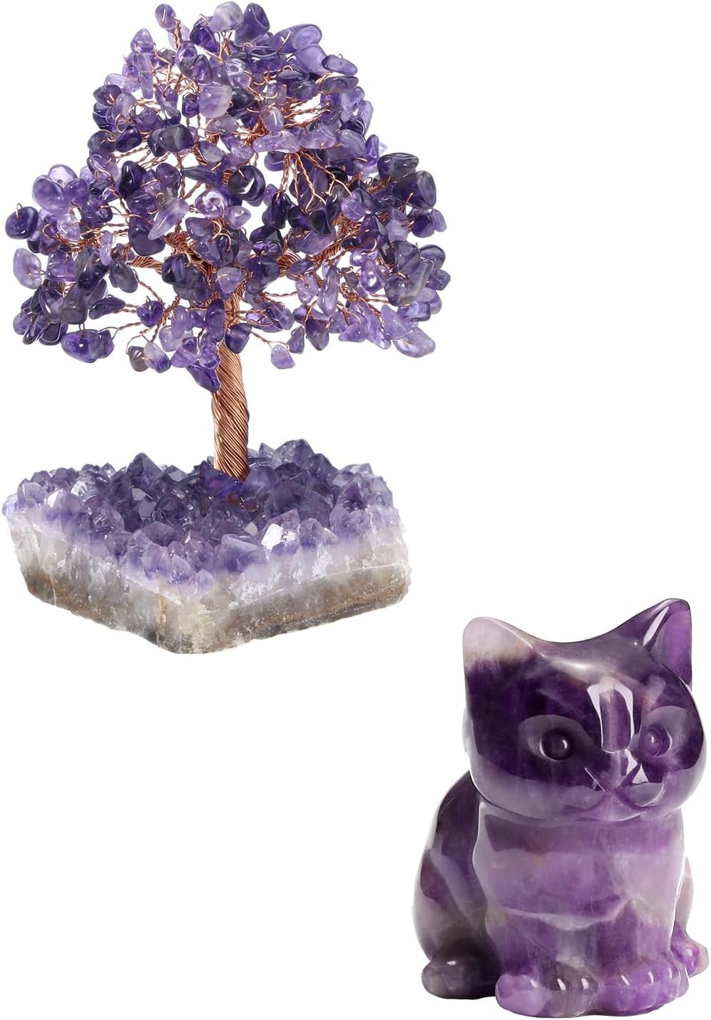 Amazon.com: Jovivi Bundle of Amethyst Tree Amethyst Crystal Rock ...