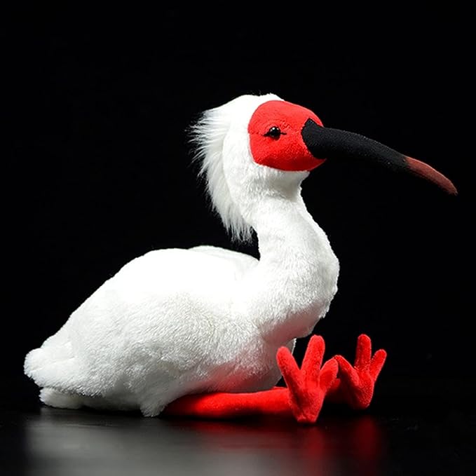 Amazon.com: ZHONGXIN MADE Simulation Crested Ibis Plush Toy - Red ...