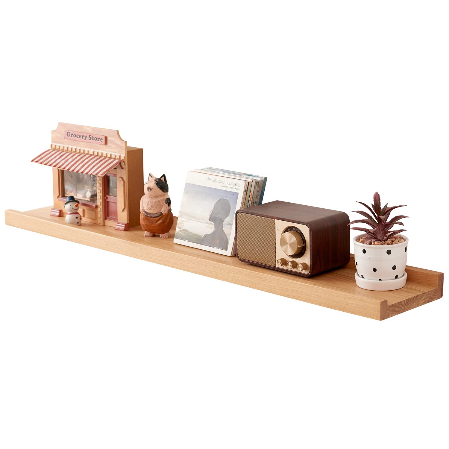 TRWISWDC Floating Shelf for Wall Natural Oak Wood Wall Shelves 32 Inch ...