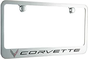 Amazon.com: Corvette C8 Chrome License Plate Frame : Automotive