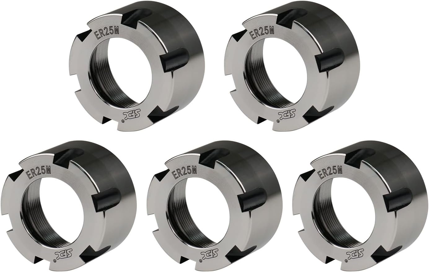 5 PCS ER25M Collet Chuck Nut M30 Thread Collet Clamping Nuts Balancing ...