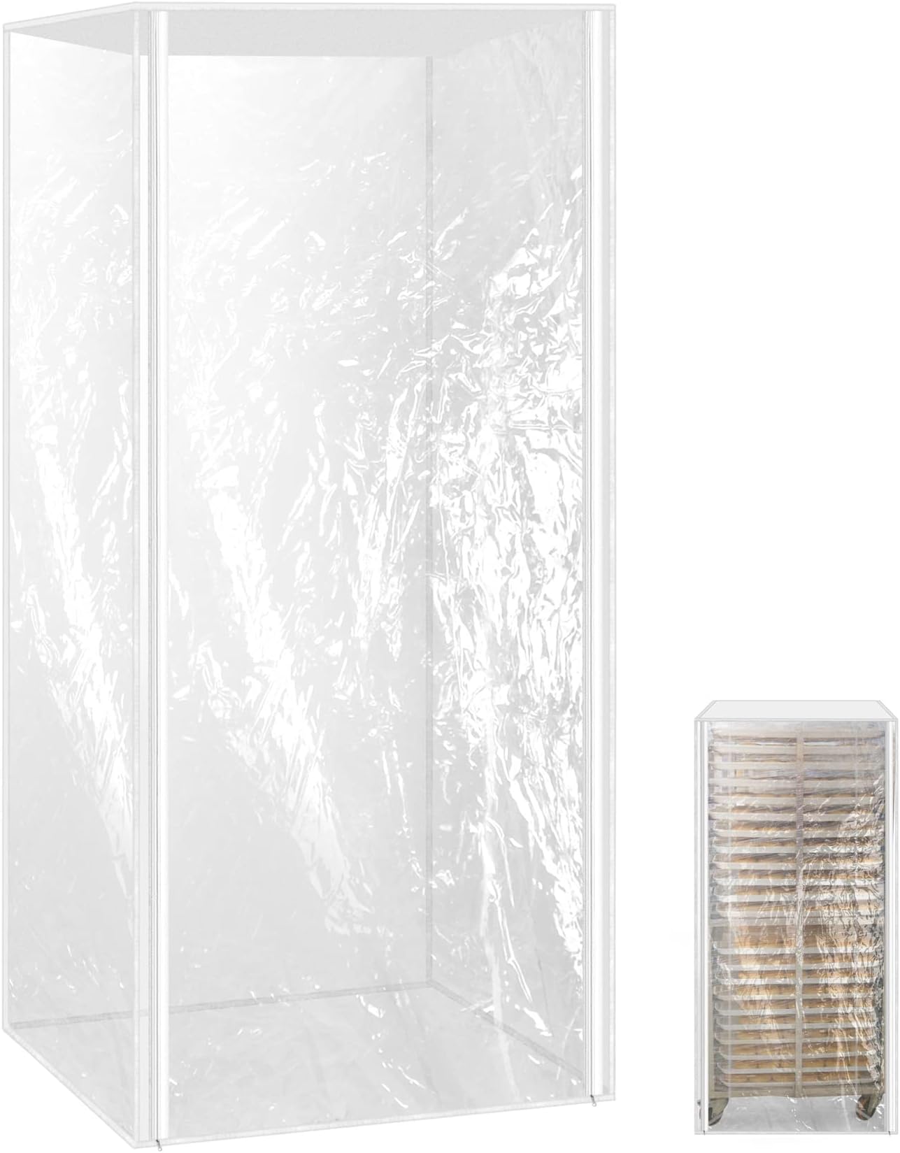 Amazon.com: QWORK Bun Pan Rack Cover with Zippers, Clear Plastic Sheet ...