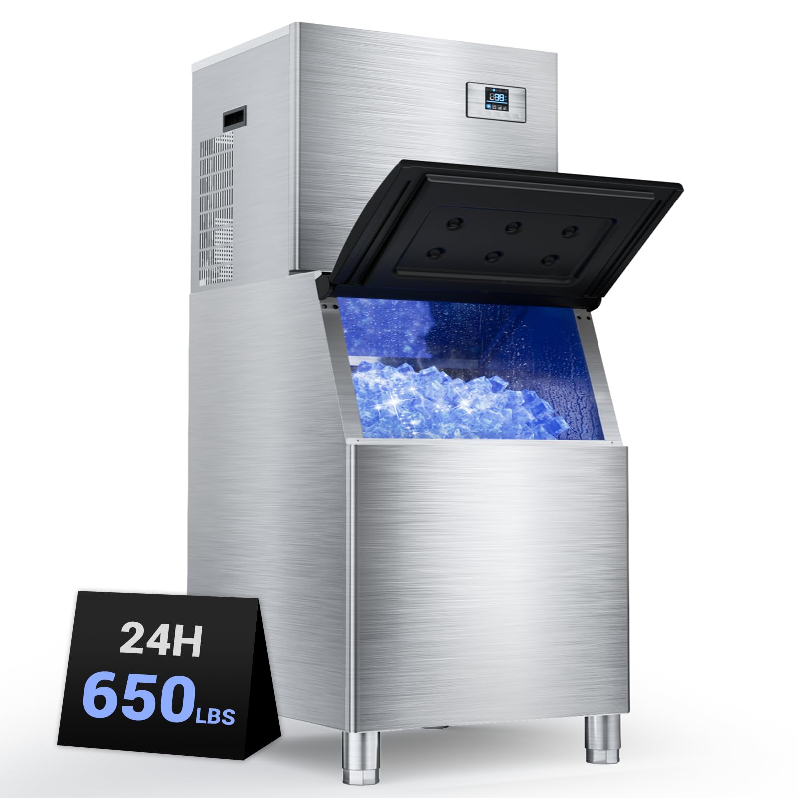 Amazon.com: Commercial Ice Maker Machine 650lbs/24h,Large Capacity ...