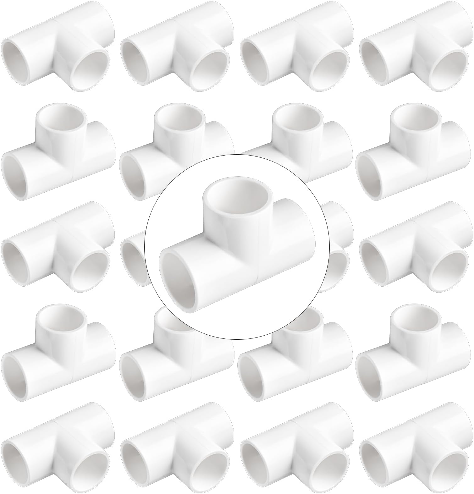 Amazon.com: Akamino 20 Pack 3/4in Tee 3 Way PVC Pipe T Fittings, SCH40 ...