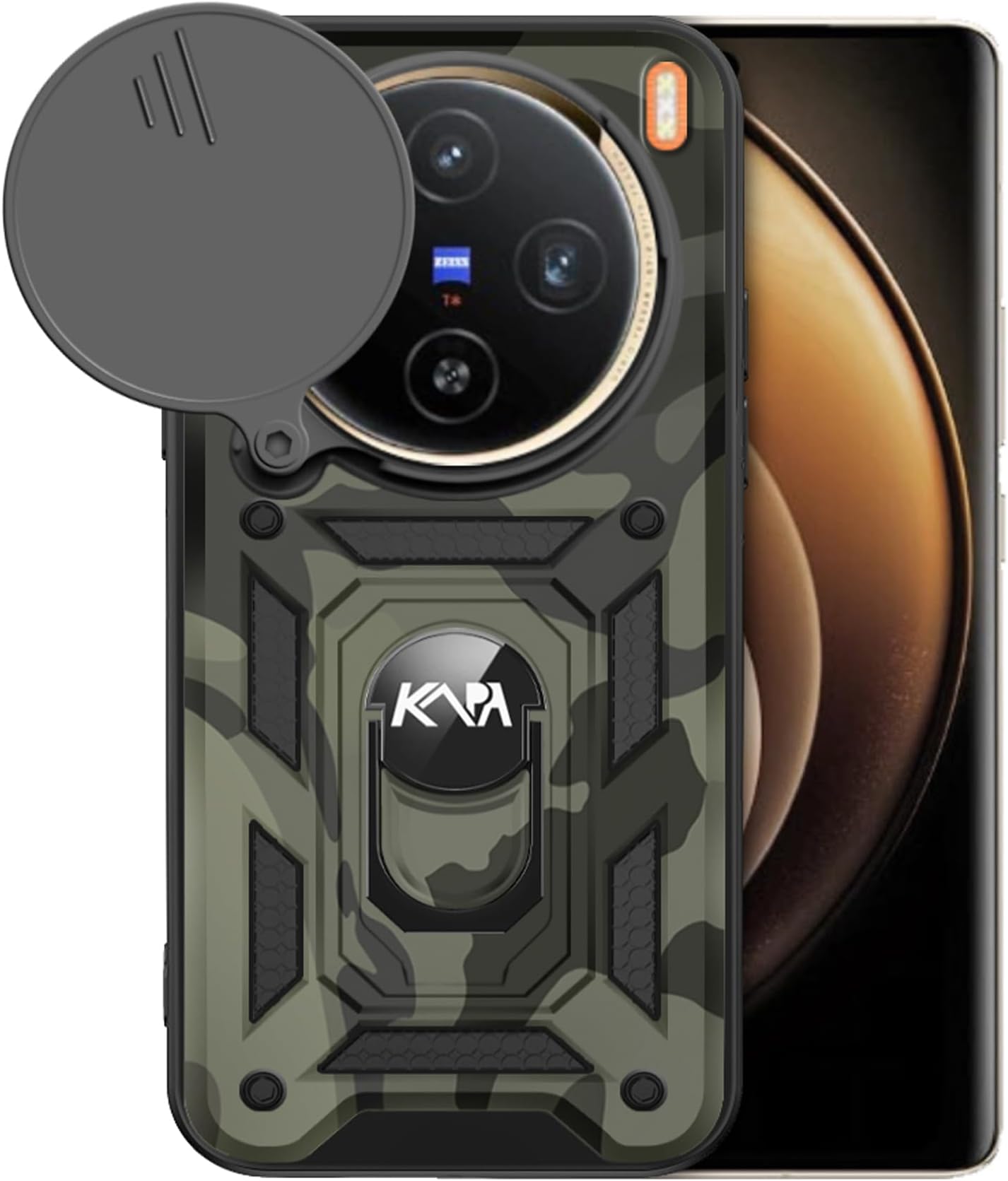 Kapa Tank Back Cover for Vivo X100 Pro (5G) | Inbuilt Ring + Slider ...