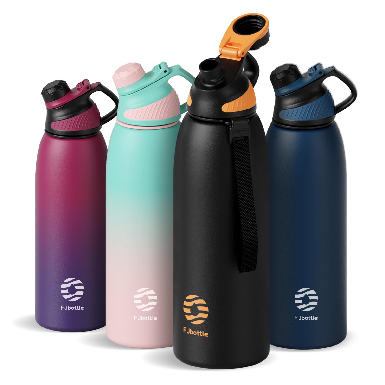 Amazon.com: Fjbottle Stainless Steel Insulated Sports Water Bottle 50oz ...