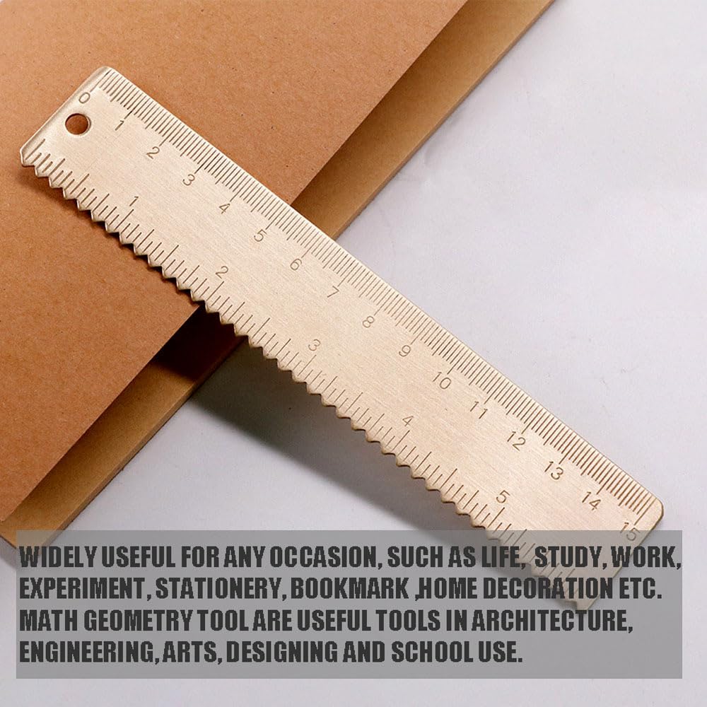 Snapklik.com : HANCOME 1 Pc Gold Brass Ruler Handy Straight Ruler ...