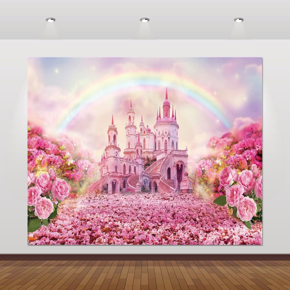 Amazon.com : Spring Castle Backdrop 10x8ft for Princess Birthday Party ...