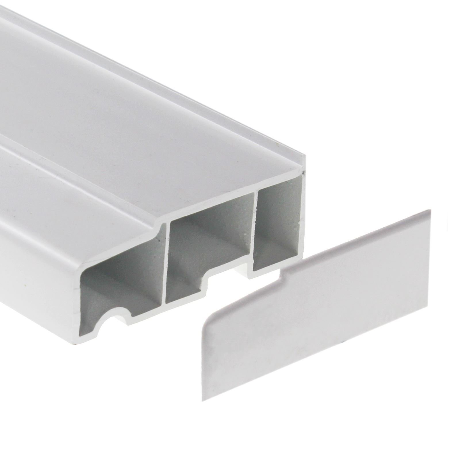 85mm x 1m White UPVC Plastic External Stub Window Sill with 2 End Caps ...