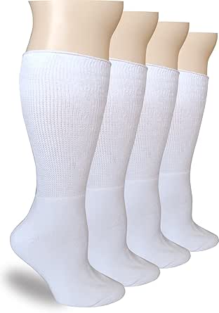 COIYUFUX 2 Pairs Extra Wide Bariatric Diabetic Socks Loose Non Binding ...