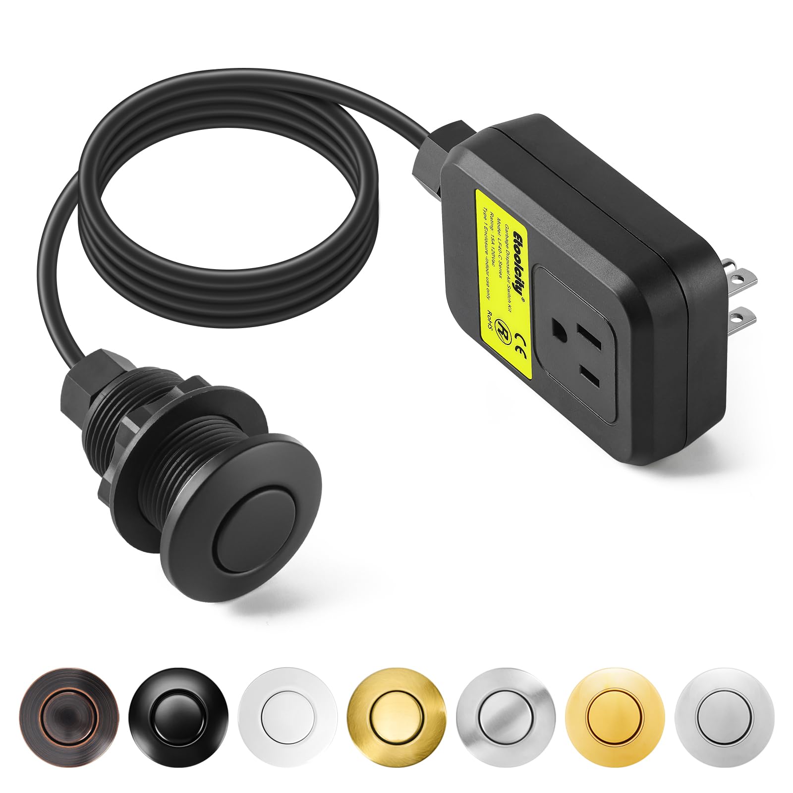 Garbage Disposal Air Switch Kit Sink Top Waste Disposal Stainless Steel ...