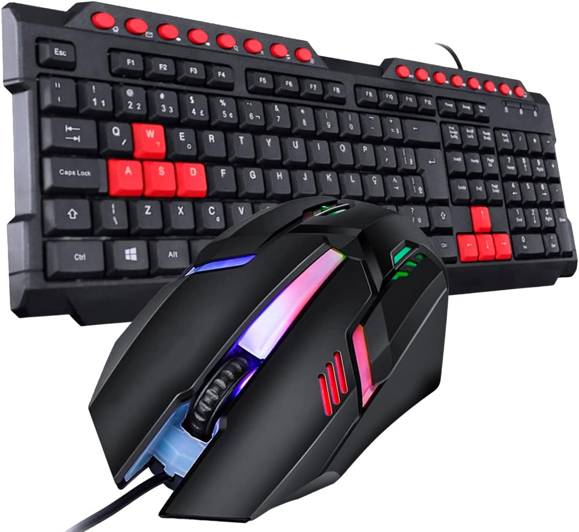 Kit Teclado E Mouse Gamer Com Fio Multimidia Mouse 16000 Dpi | Amazon ...