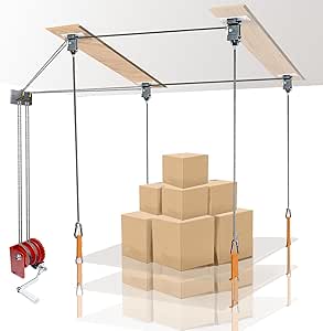 Amazon.com: xhuic Overhead Garage Ceiling Storage Lift System,Safe Anti ...