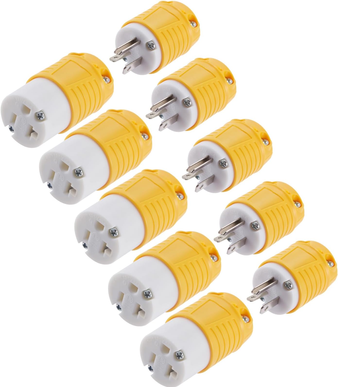 Amazon.com: Leviton 515PR 6 Pack Rubber Back 3Wire 2 Pole Straight ...