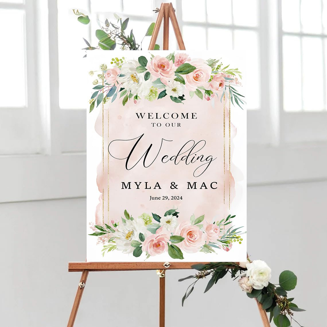 Amazon.com: Personalized Wedding Welcome Sign, Custom Wedding Sign ...