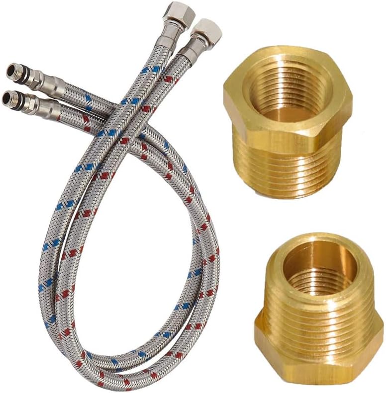 Faucet Supply Line Connector G1/2 Female 32 Inch Length 304 Stainless ...