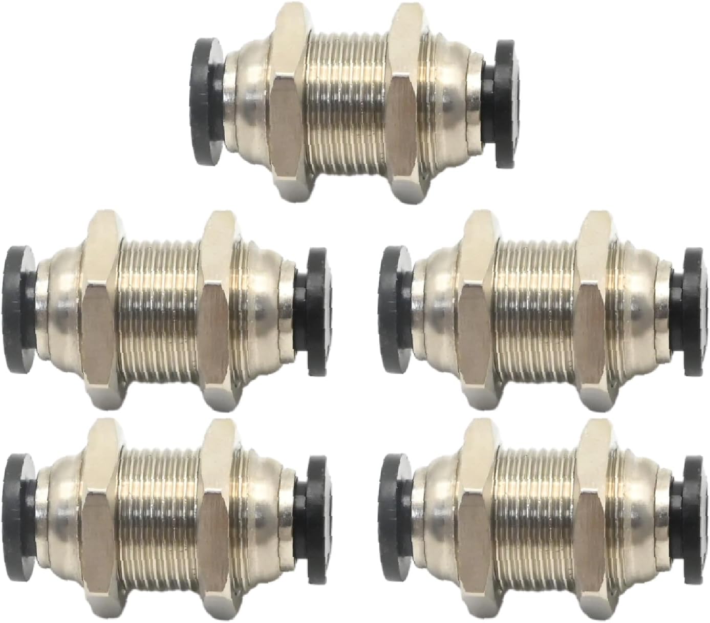 Amazon.com: WOOSUKBE 8mm Bulkhead Fitting Bulkhead Union Fitting Push ...