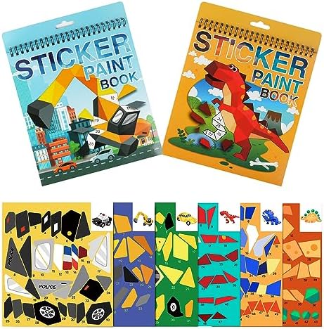 TCJJ 3pcs Sticker Books for Kids Ages 4-8,30 Pictures Boys Sticker ...