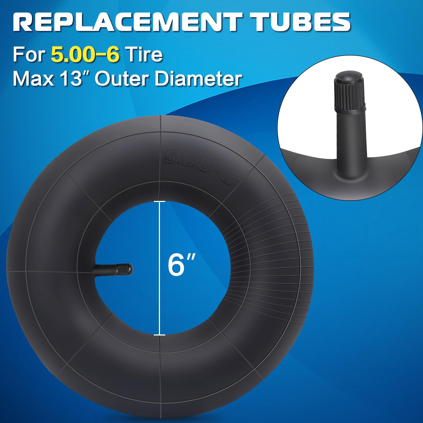 Snapklik.com : 13x5.00-6 Replacement Inner Tube