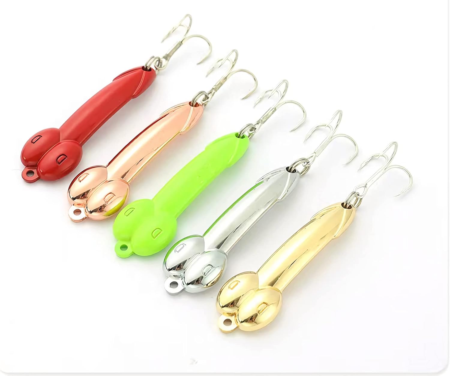 5 Pieces Fishing Spoons Lure for Trout Bass Salmon,Fishing Treble Hooks ...