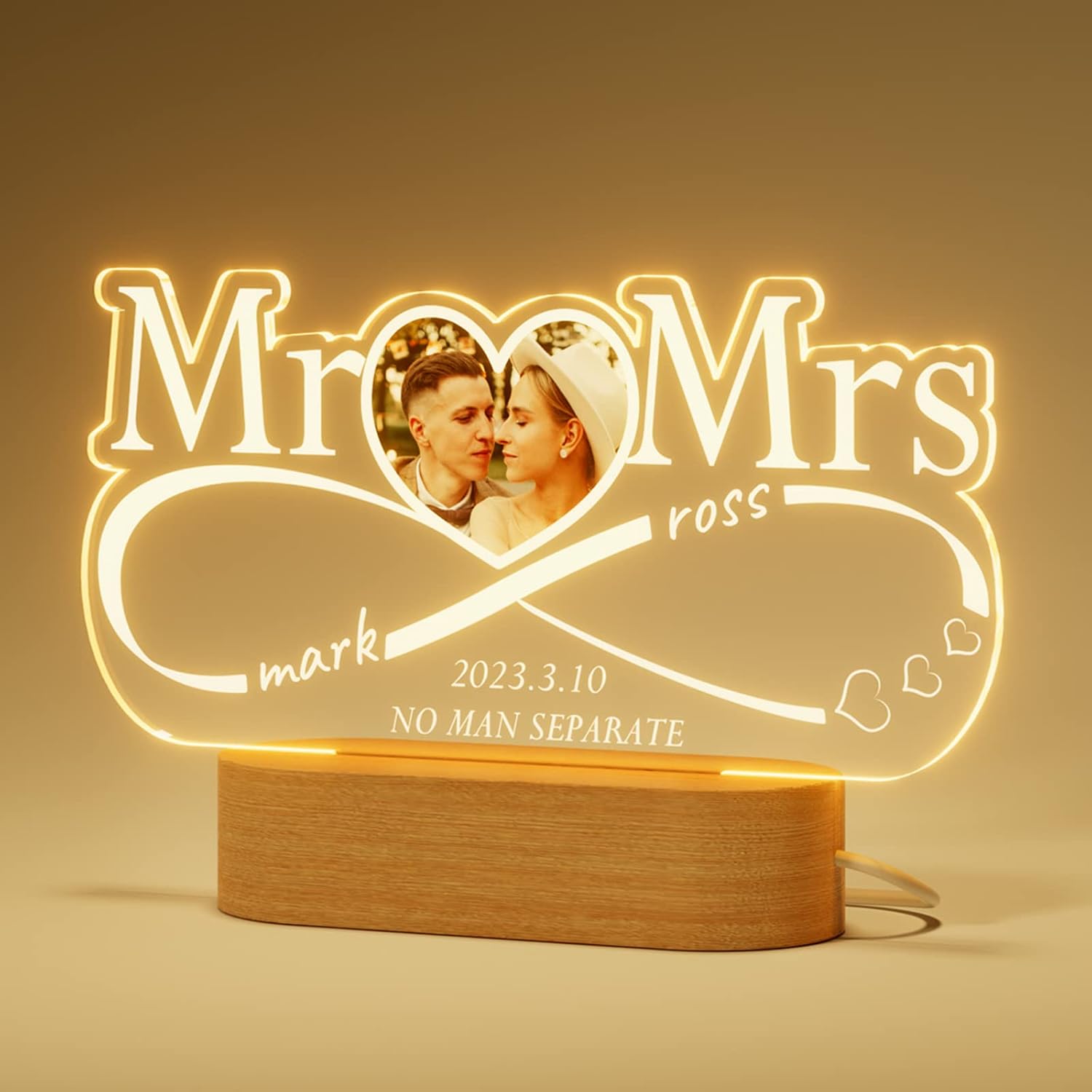 Bemaystar Personalized LED Night Light - Acrylic with Picture, Unique ...