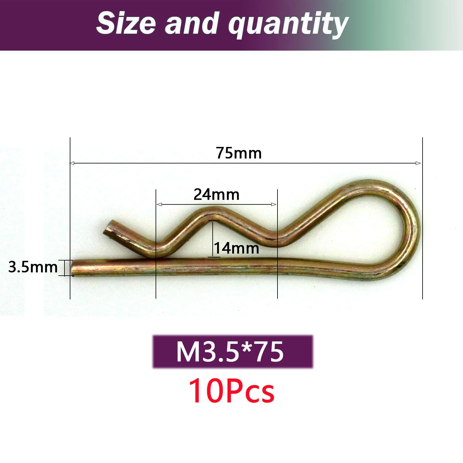 Snapklik.com : 10Pcs Heavy Duty Hitch Pins Clip R Clips Cotter Pins ...