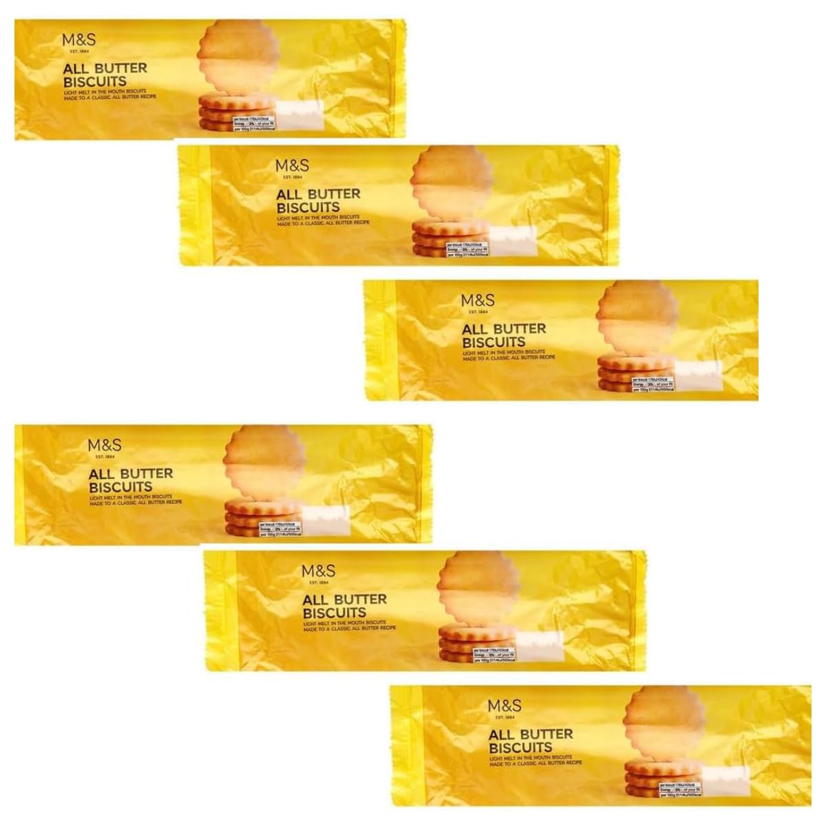 Buy M&S All Butter Biscuits Light & Melt in Mouth 200g - 6 Pack M&S ...