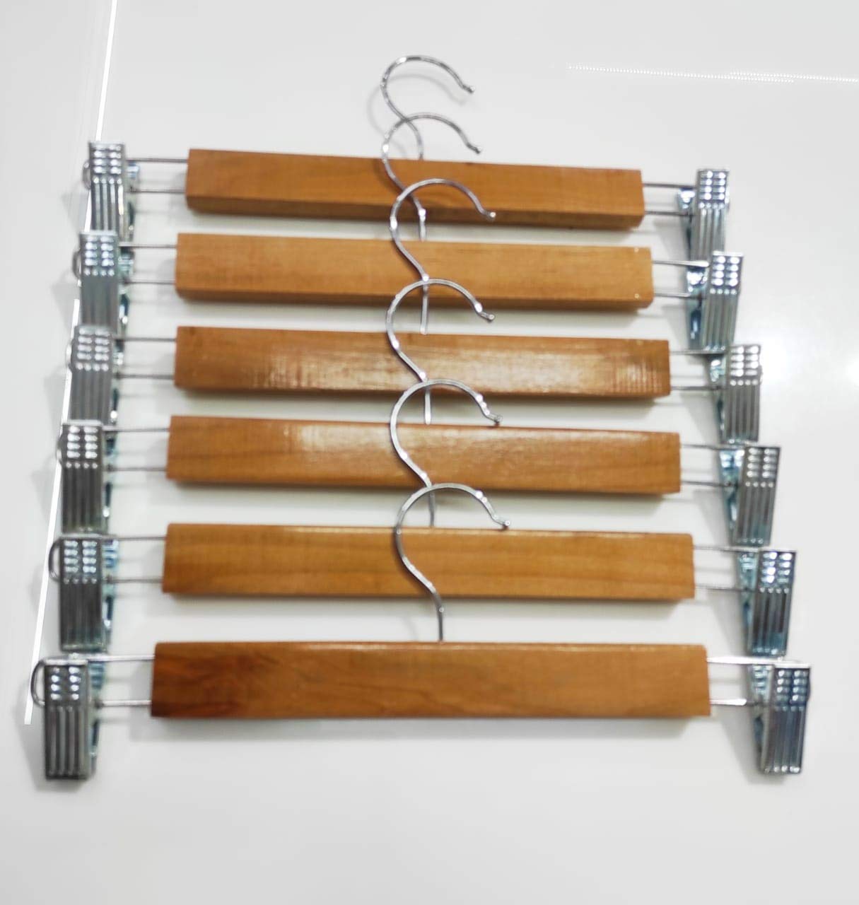 ONLINE SHOPPERS Wooden Hanger Clip (6 piece set) : Amazon.in: Home ...